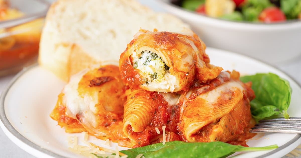 Broccoli Cheese Stuffed Shells - Wholesome Made Easy