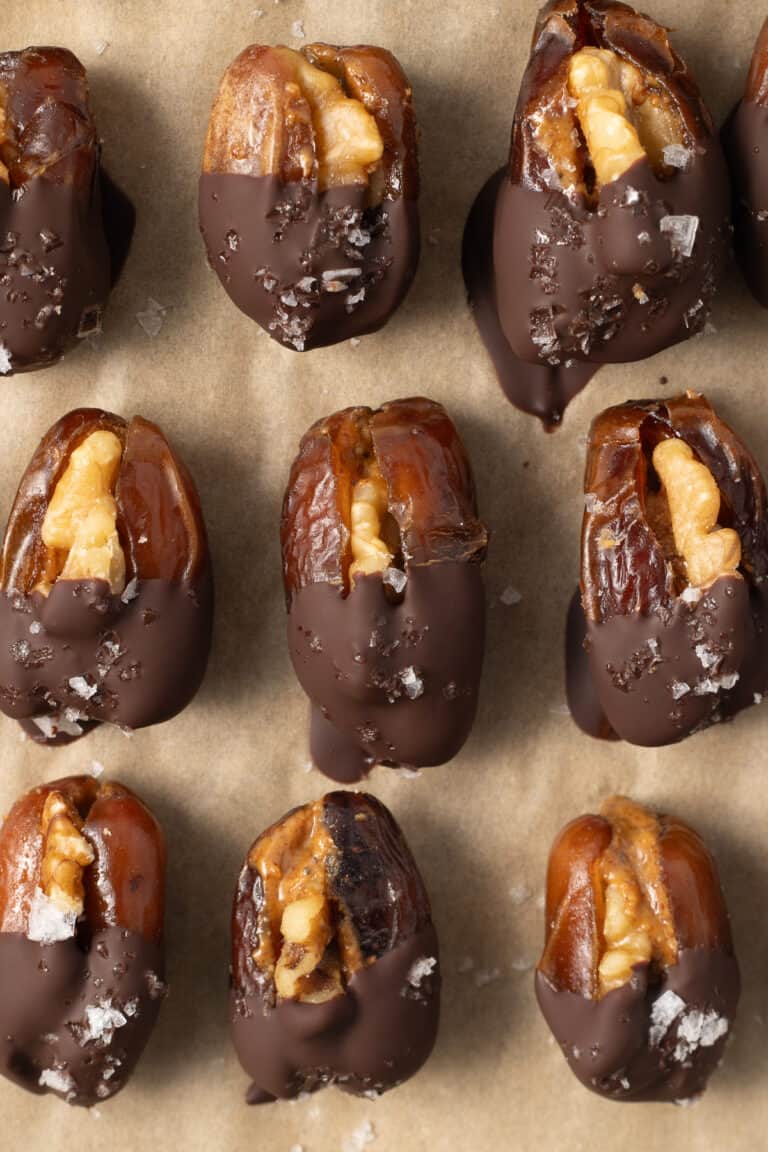 Chocolate Dipped Dates With Walnuts - Wholesome Made Easy