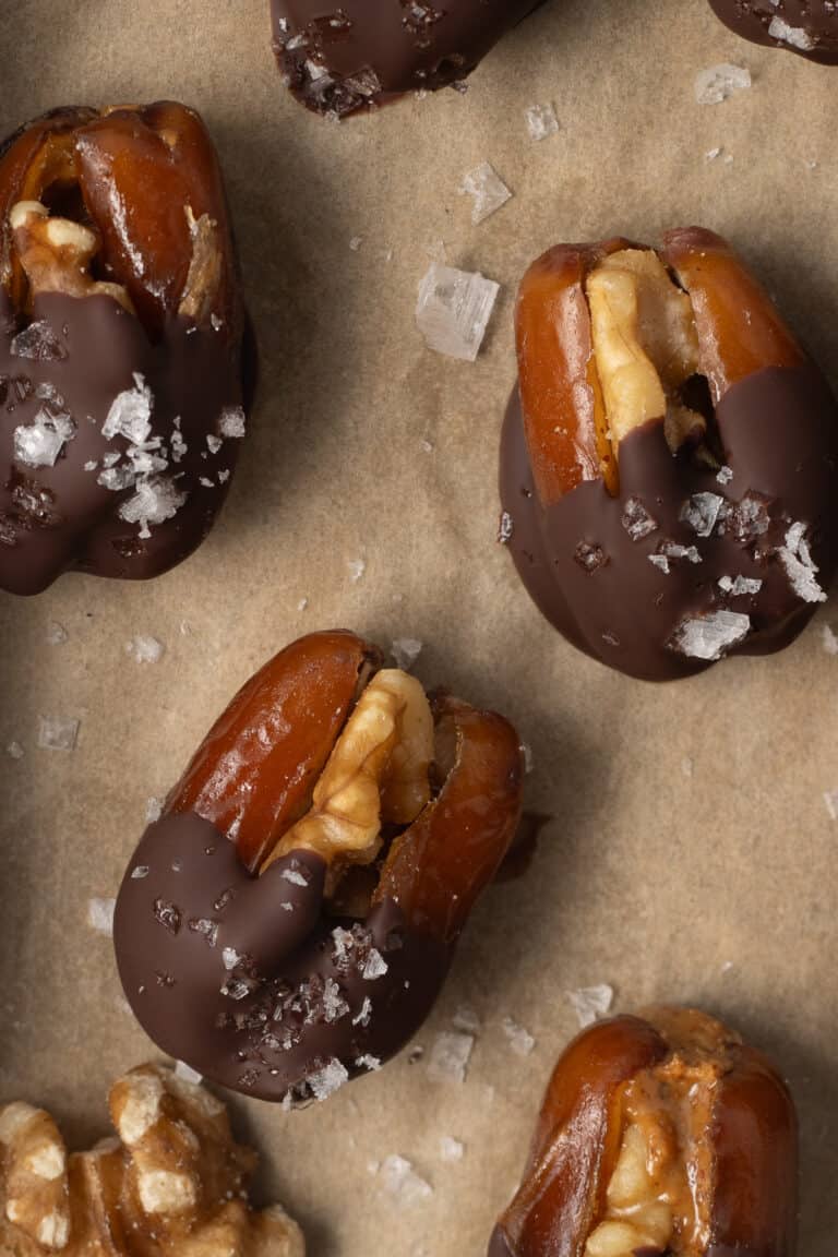 Chocolate Dipped Dates With Walnuts - Wholesome Made Easy