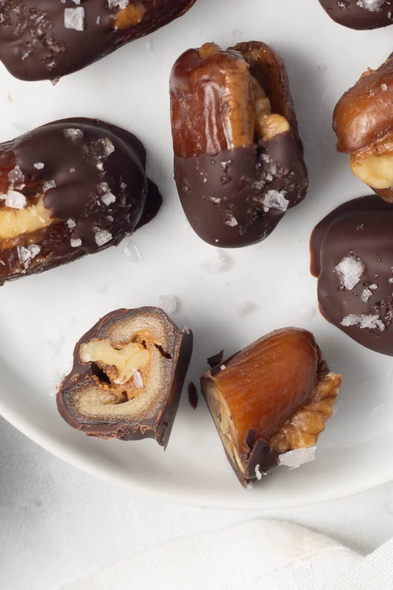Chocolate Dipped Dates With Walnuts - Wholesome Made Easy