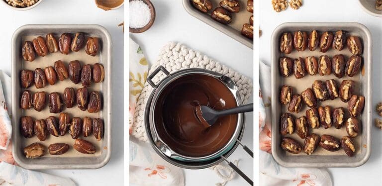 Chocolate Dipped Dates With Walnuts - Wholesome Made Easy